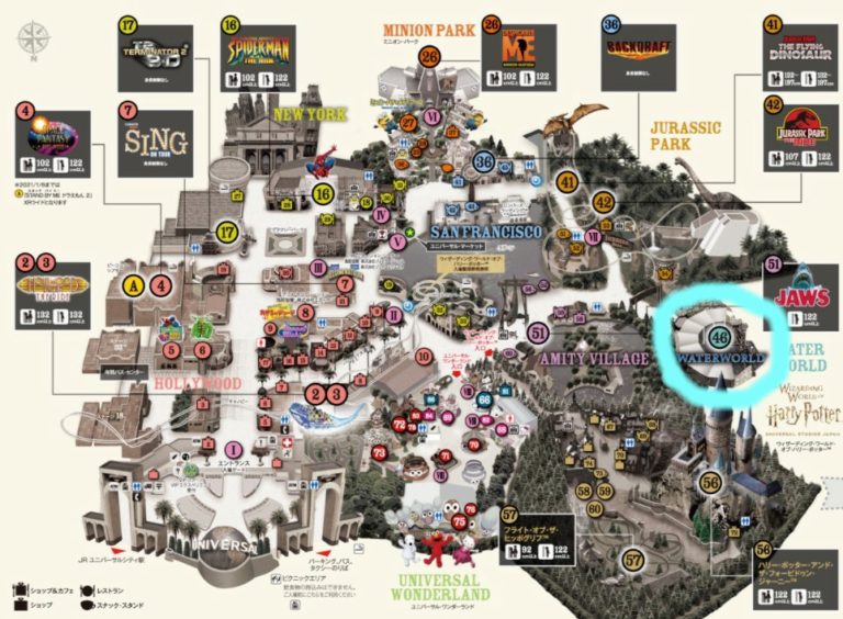 【USJ】ユニバ2023最新版エリア別マップガイド☆アトラクションやグッズ食べ物の場所まとめ
